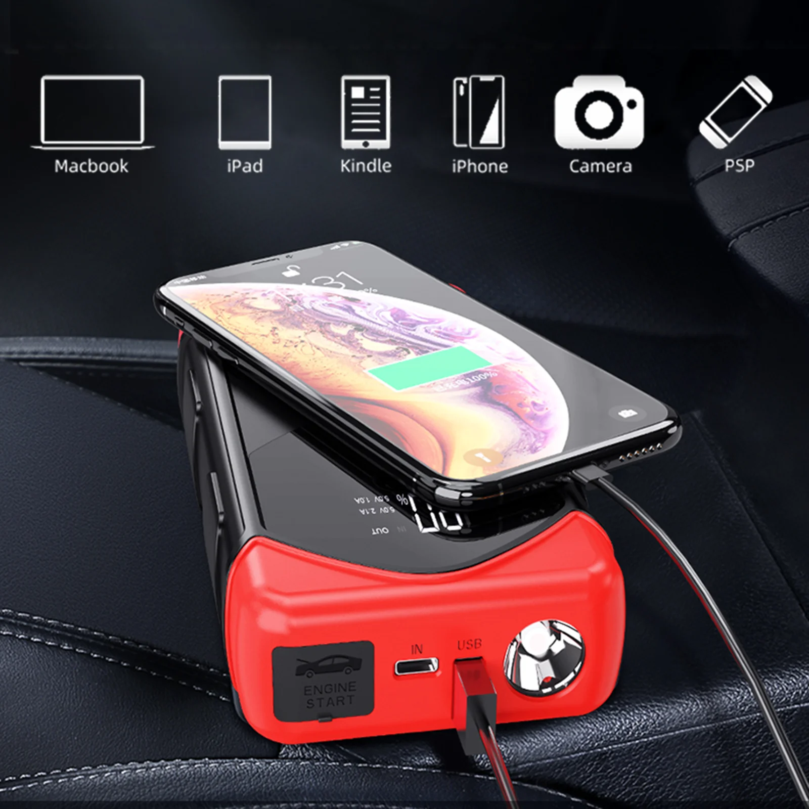 CARSON 12V 1000A Peak Portable Battery Booster Car Battery Car Jump ...