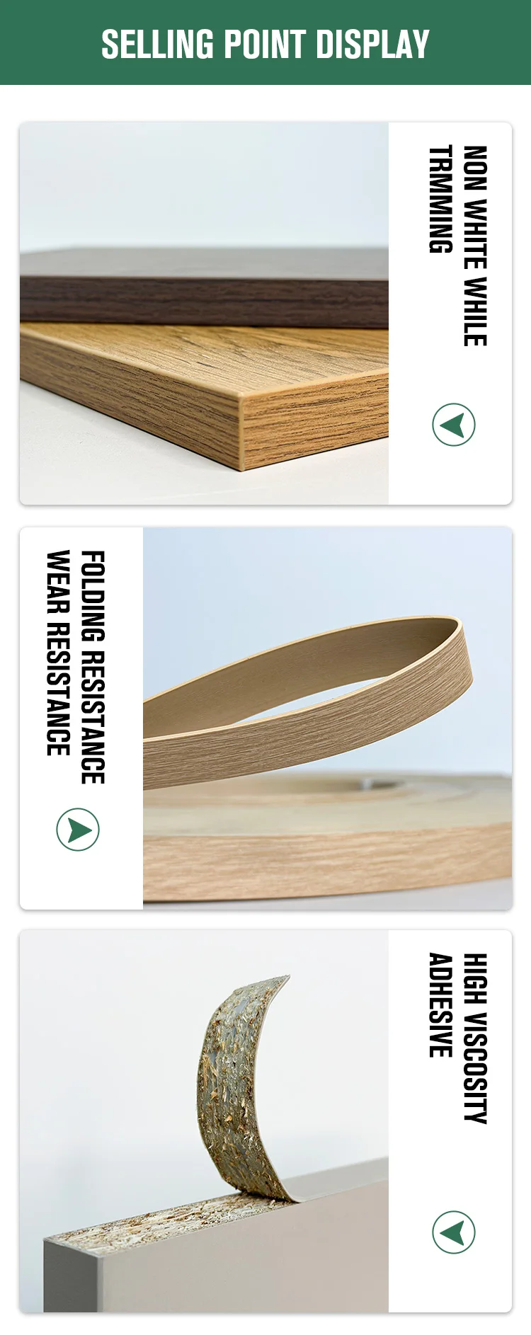 12-54mm Furniture Pvc Wood Grain Edge Banding Cabinets Are Sealed With ...