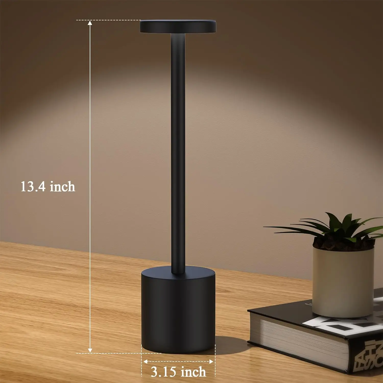 Rechargeable LED Touch Bar Table Lamp Cordless Portable Battery Desk ...