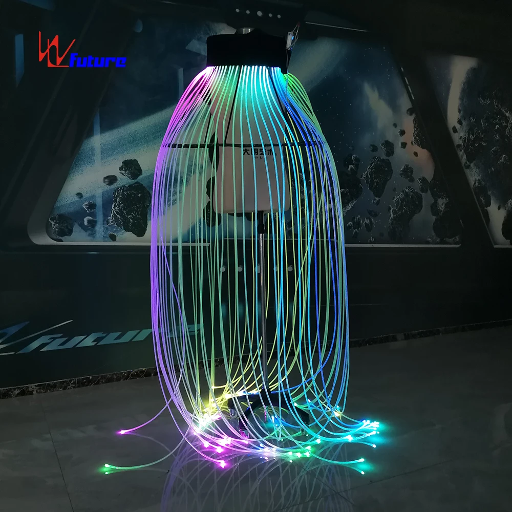 Full Color Fiber Optic Lighting Props Stage Performance Headdress Props ...
