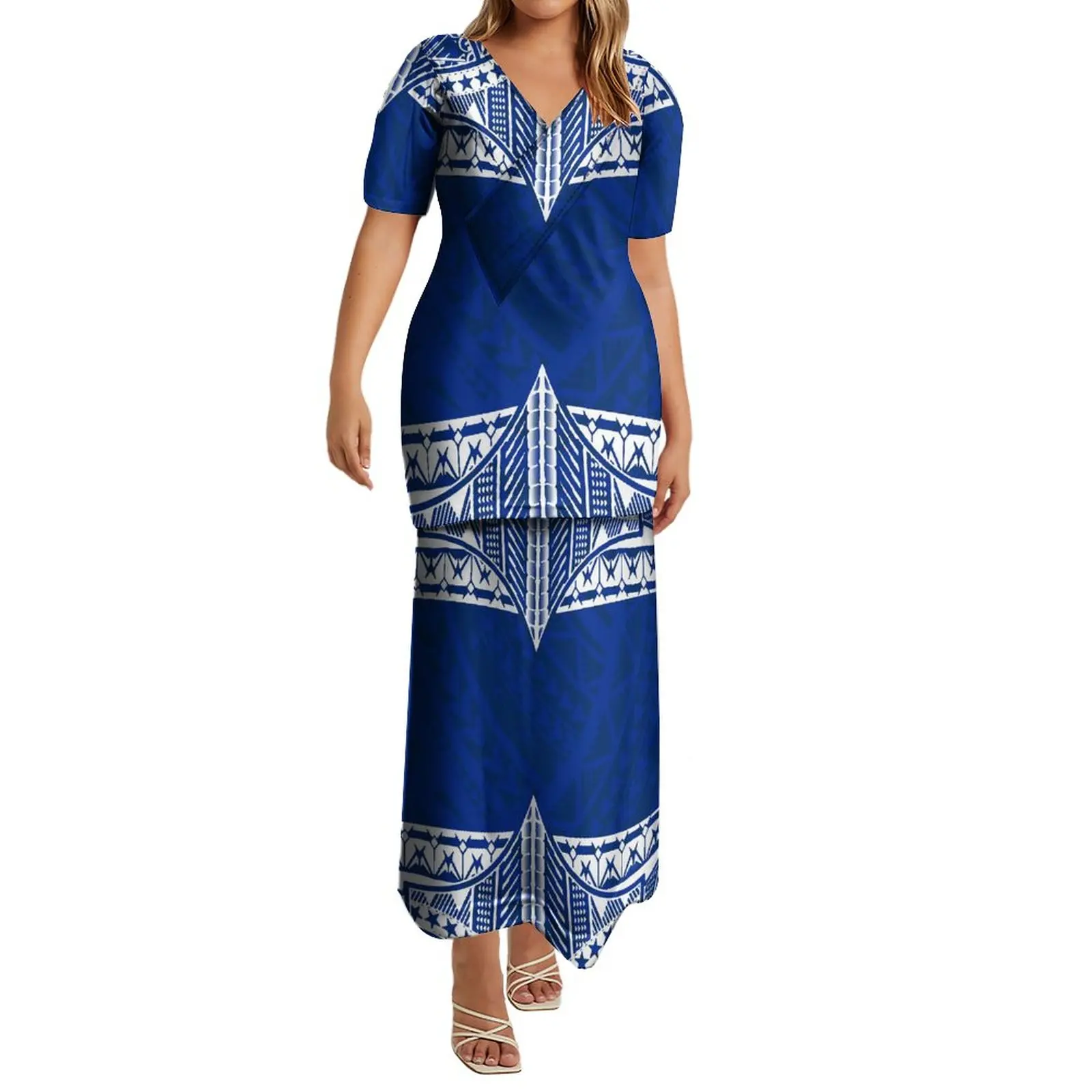 Summer Special Design V Neck Samoan Puletasi Custom Ptaha Big Size ...