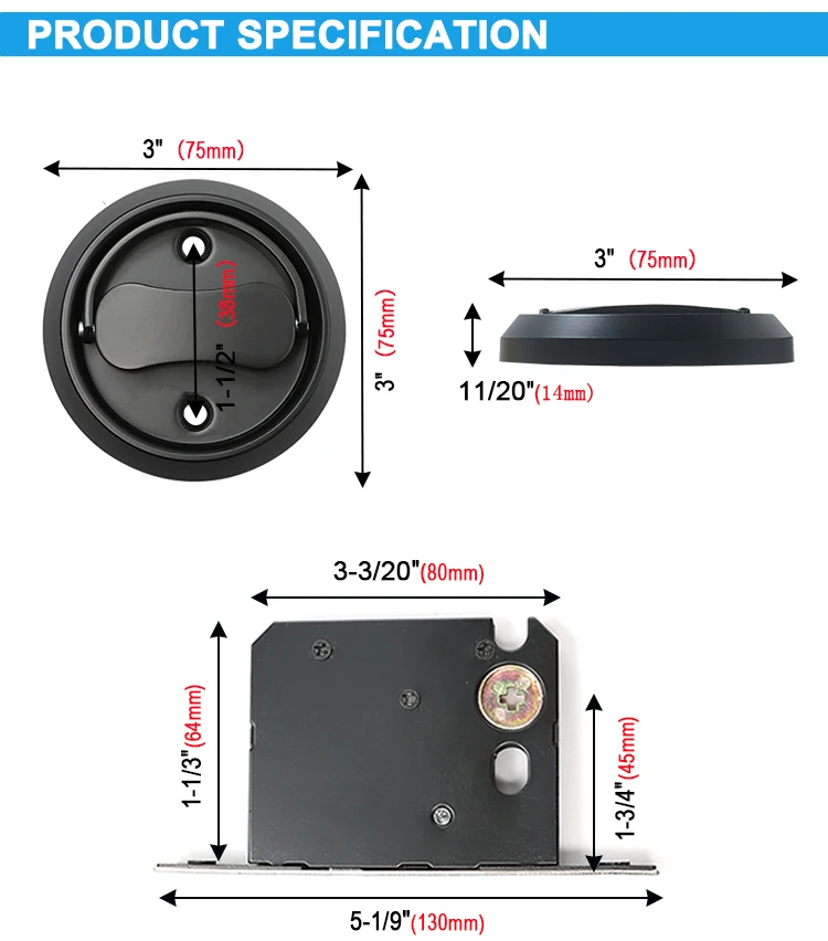 Stainless Steel Screw Concealed Square Cavity Slider Fitting Double ...