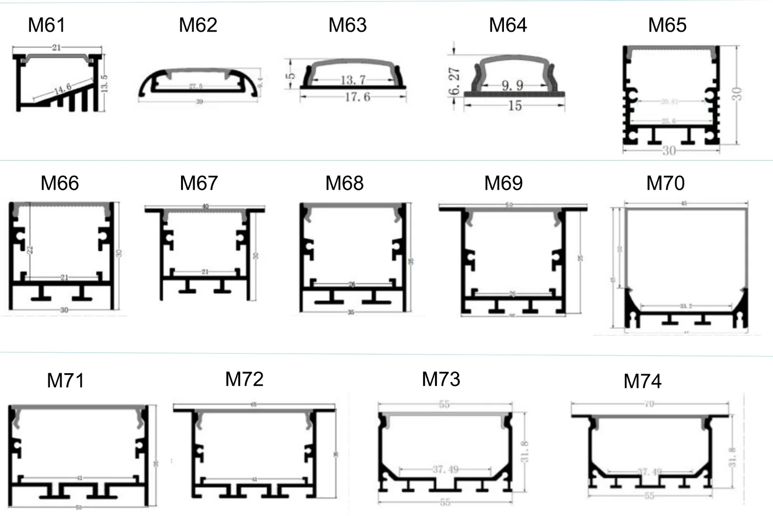 T Shape Recessed LED Profile Light - 50000 Hours Lifespan