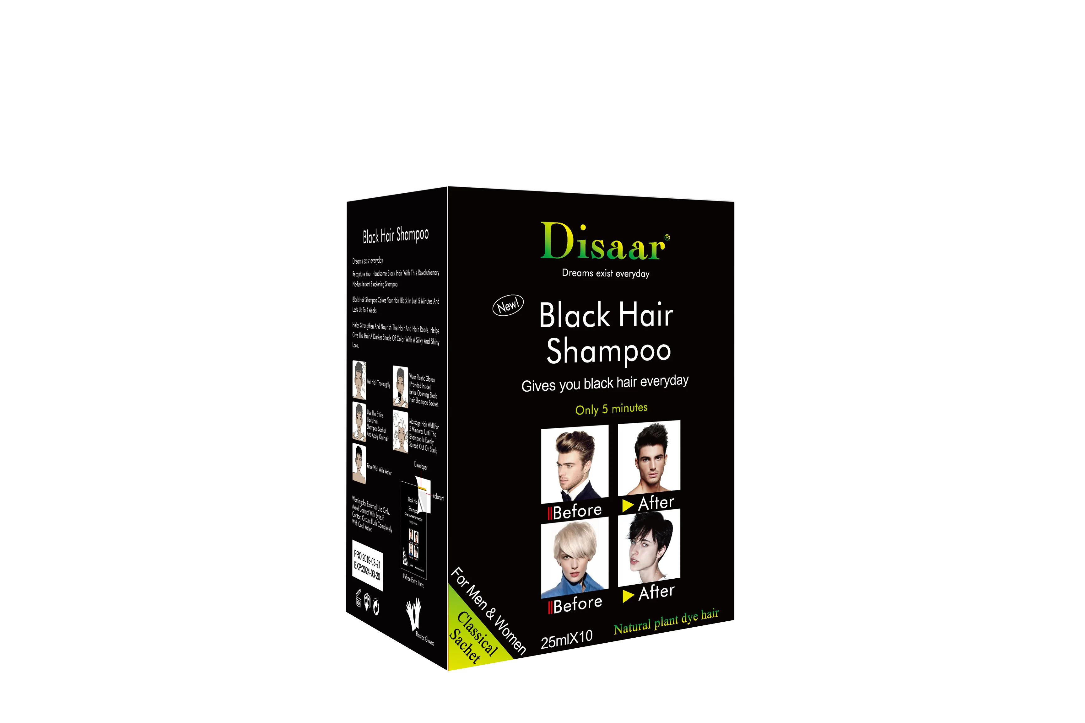 Wholesale Disaar Black Hair Shampoo Nourish Hair Root Hair Dye Shampoo ...
