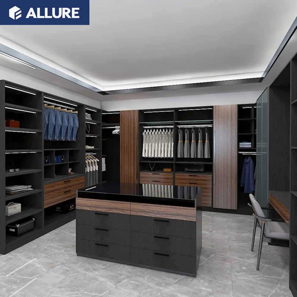 Allure Sliding Simple Teak Wood Uganda Mini Wardrobe System Design With ...