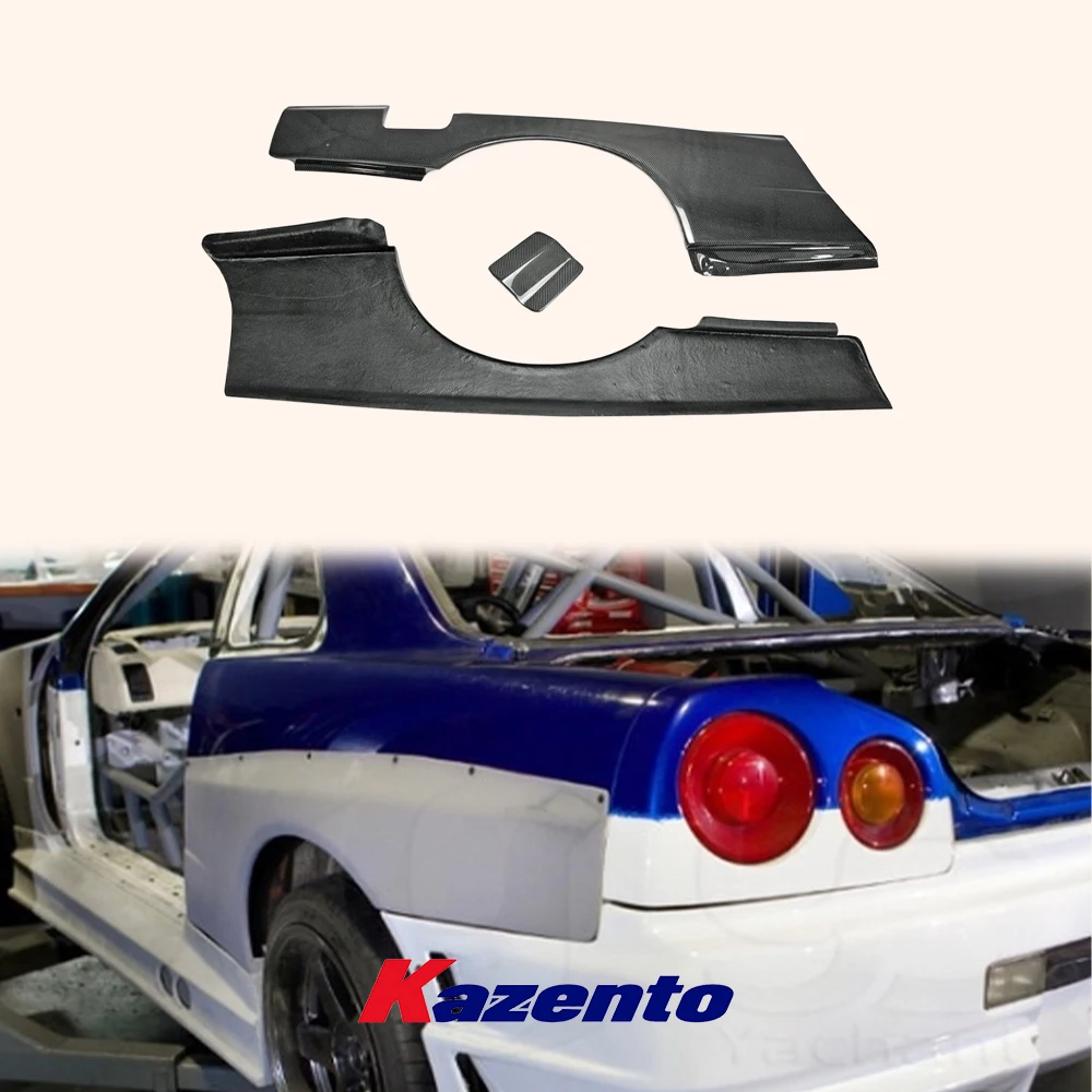 For Nissan Skyline R34 (gtt Only) Gtr-style Carbon Fiber Rear Wider ...