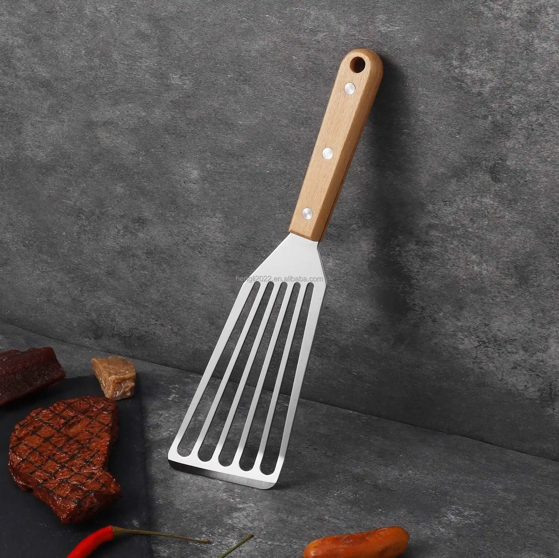 Stainless Steel Frying Spatula Fish Turning Kitchen Household Steak ...