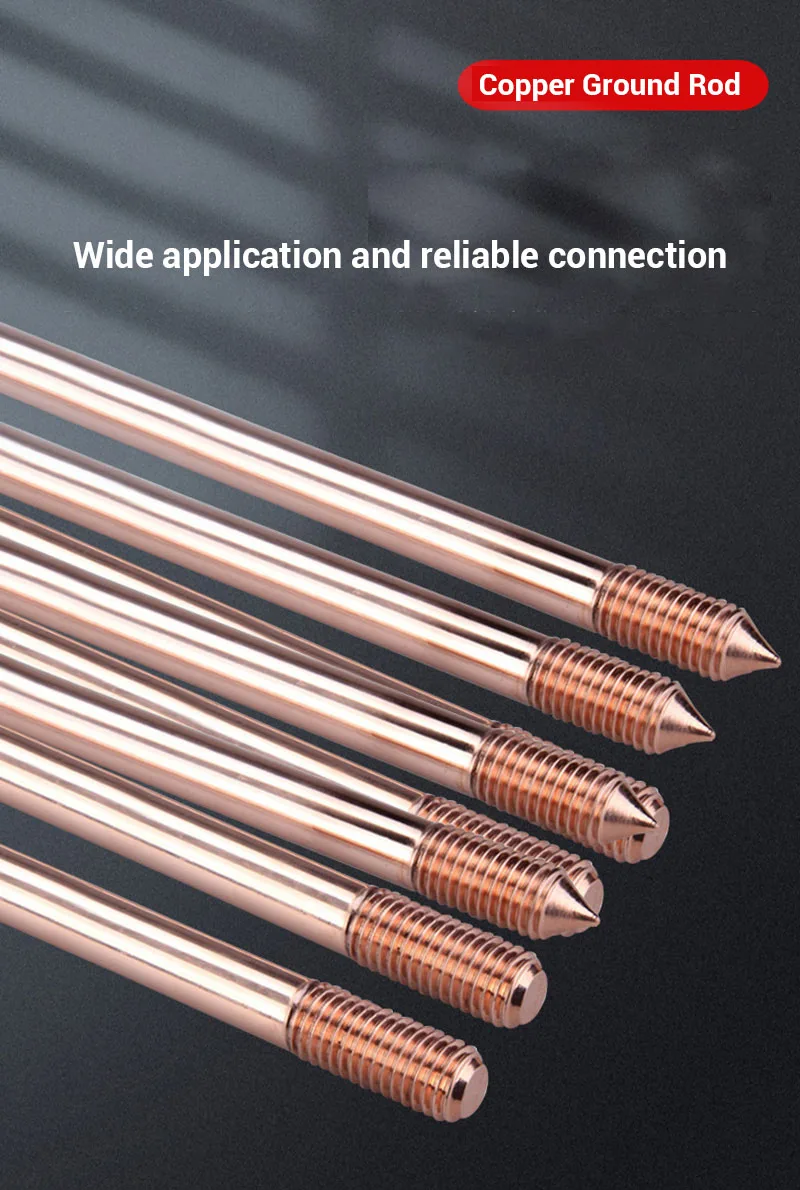 Pure Copper Earth Rod Grounding Wire Lightning Protection With ...