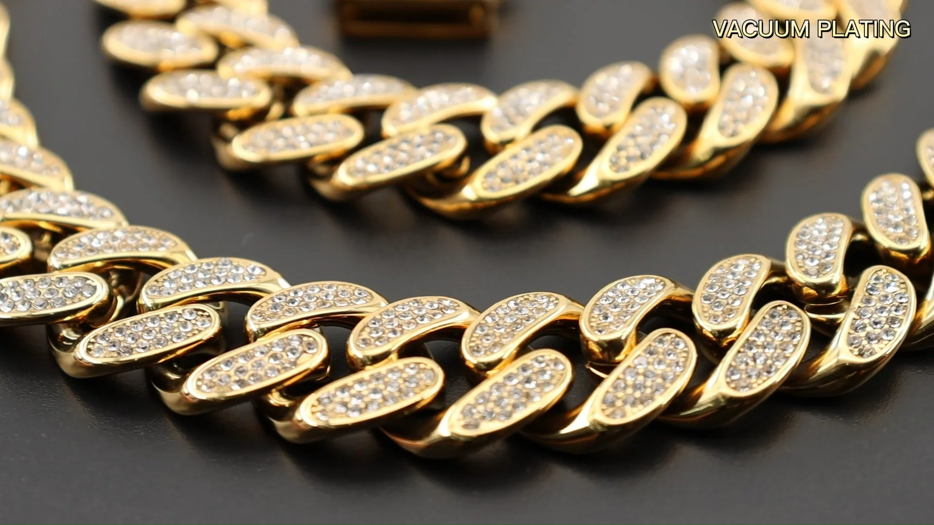 Stainless Steel Classic Bling Bling Iced Out Cuban Link Chain Ladies ...