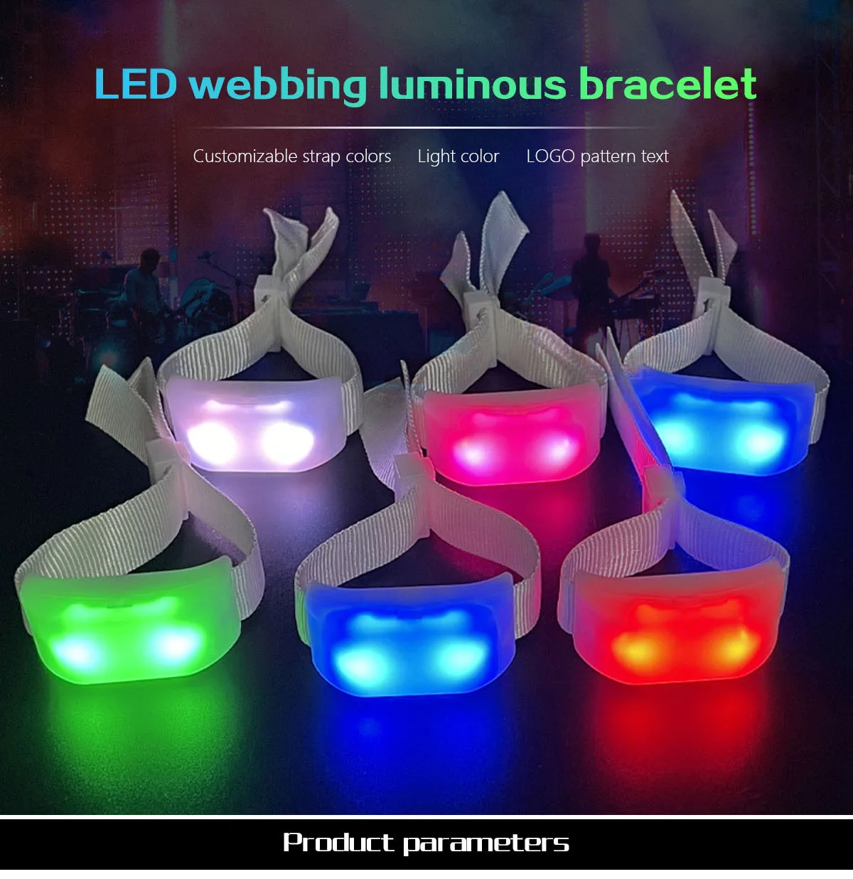 Party Remote Controlled RGB LED Bracelet - Festival Flashlight
