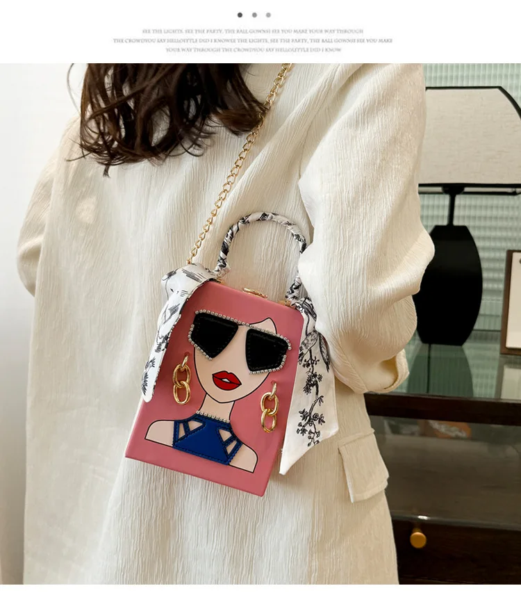 2024 Novelty Lady Face Shoulder Bags - Fashionable PU Leather Satchels ...