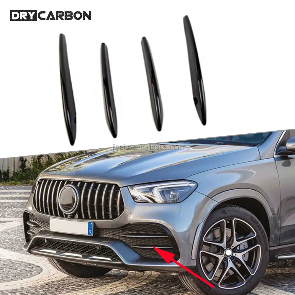Carbon fiber Front Bumper Foglamp Grid Canards for Mercedes Benz GLE ...