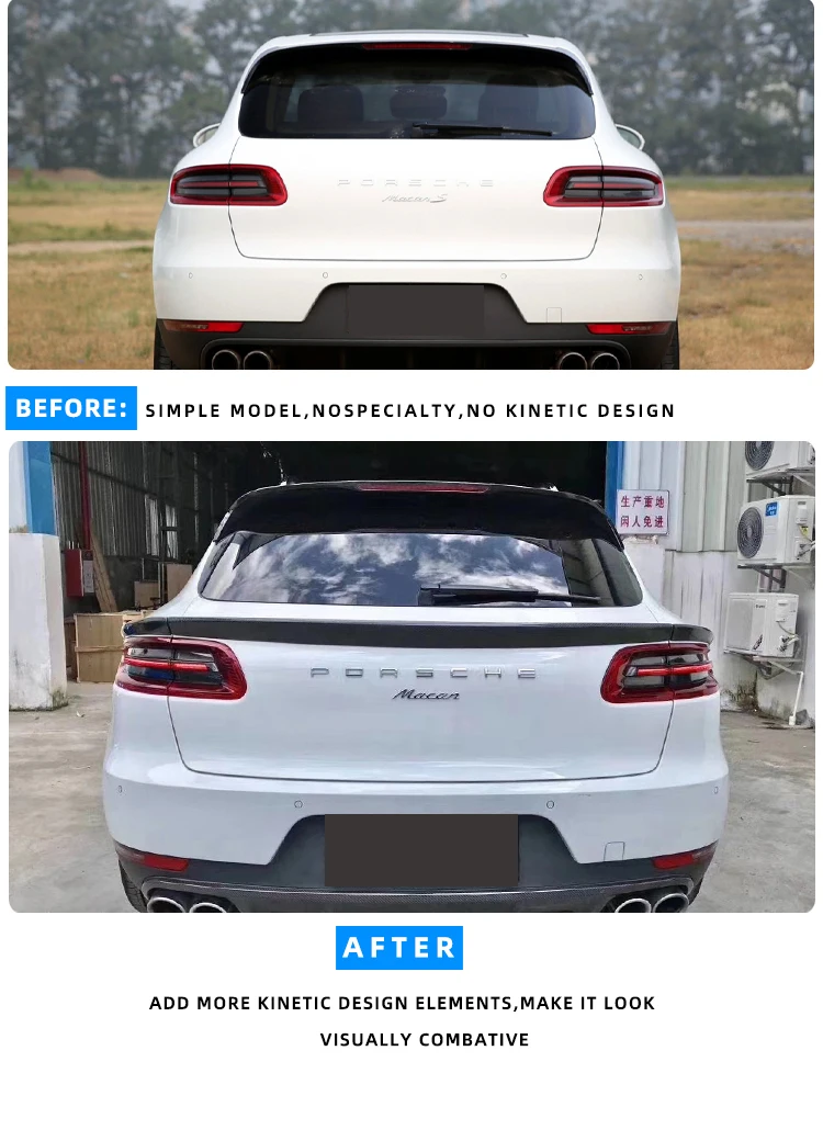 Rear Wing for Porsche Macan S Carbon Fiber Rear Lid Wind Spoiler for ...
