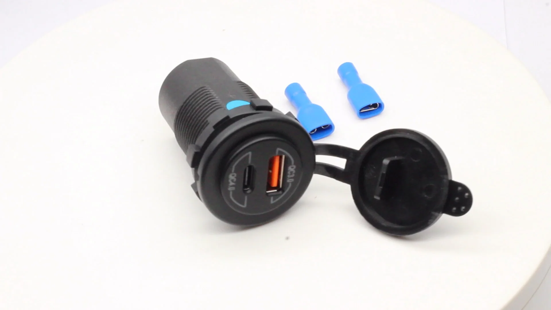 Waterproof 12v Usb C Quick Charge Qc 4.0 Type C & Qc3.0 Usb Charger ...