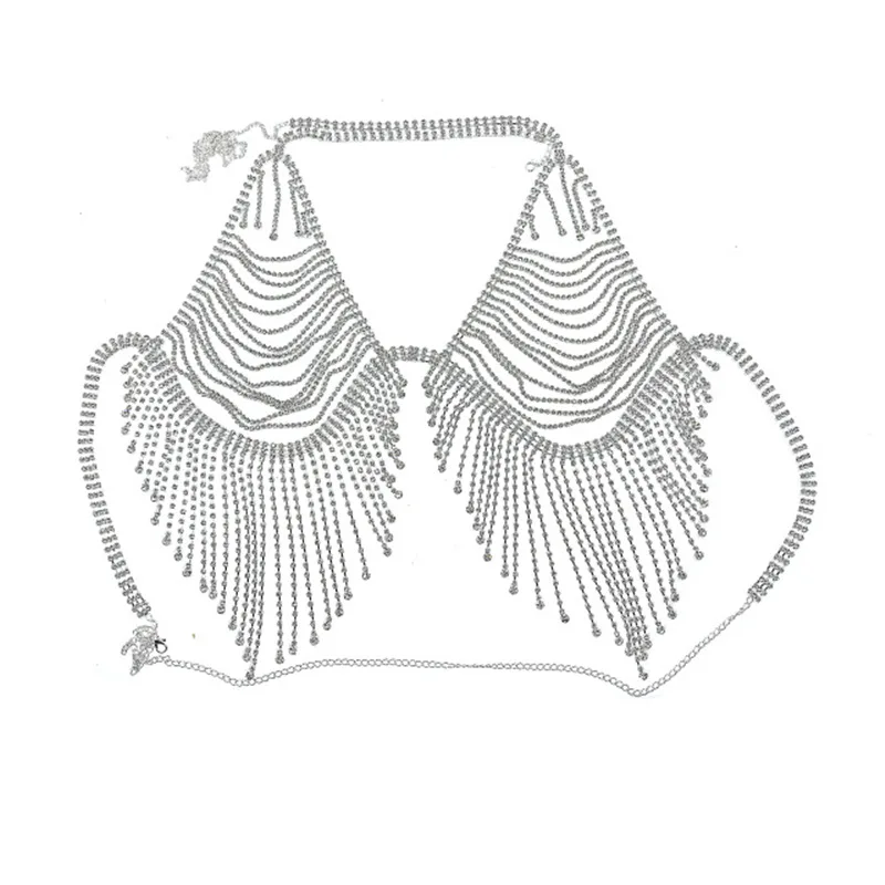 Rhinestone Body Chain Suit Sexy Shiny Tassel Nightclub Clothes Crystal