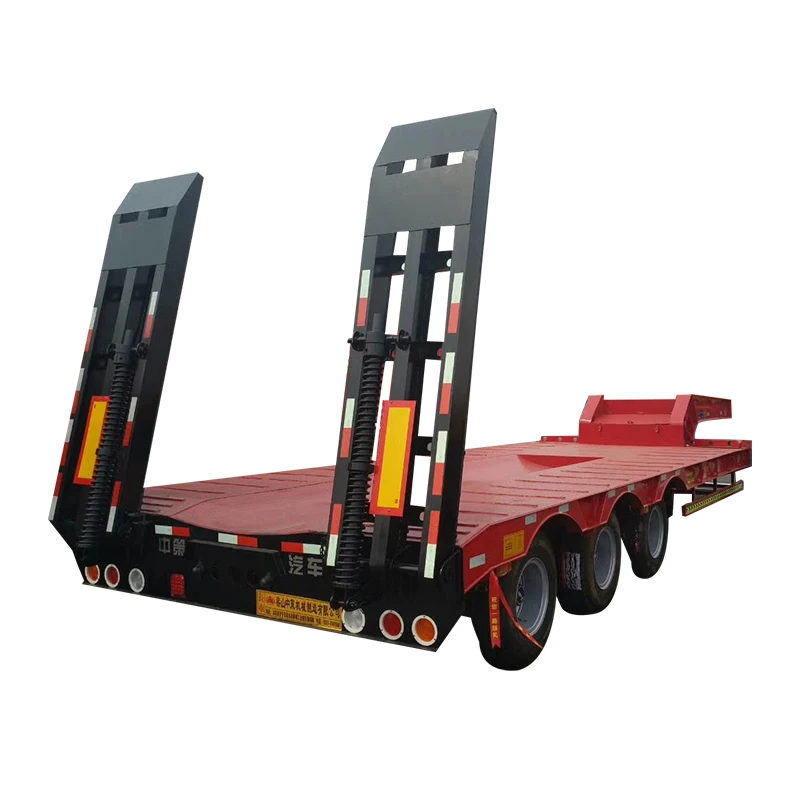 High Quality Load Capacity Of 60-100 Tons Three Axle Low Bed Semi ...
