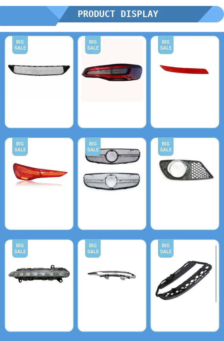 Front Grille Silver Chrome and Piano Black Grilles for Mercedes Benz C ...