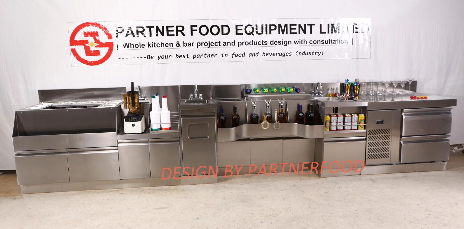 Commercial Bar Design - Cocktail Station with Cold Plate