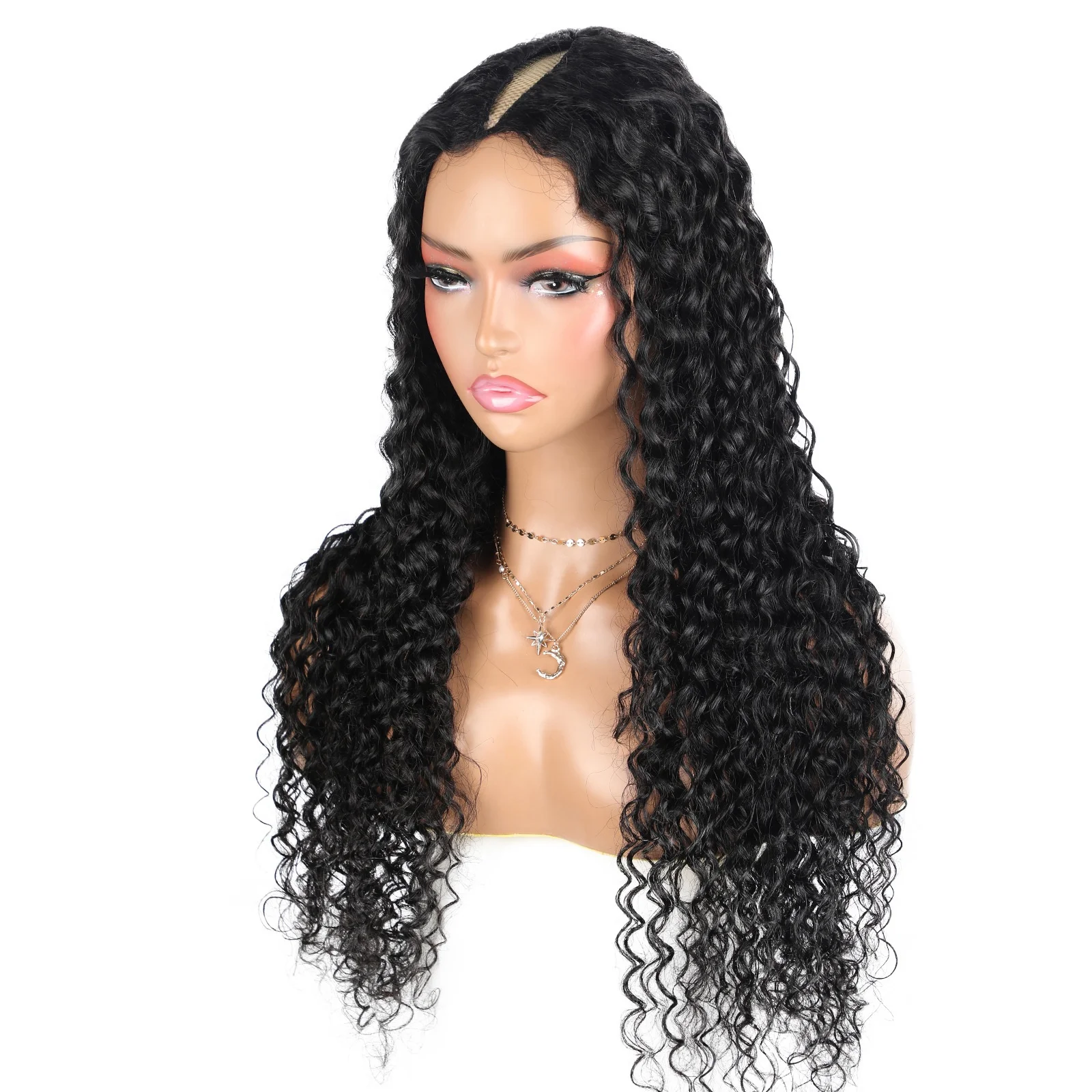 V Part Wig Glueless Wigs Raw Virgin Human Hair Water Wave Upgrade U ...