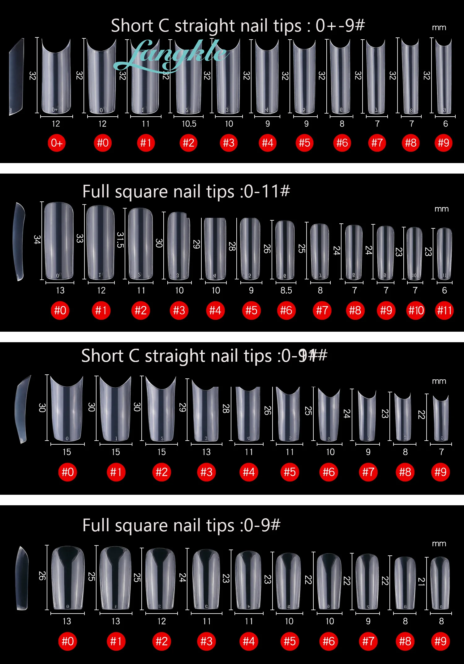 Good Quality Natural Wide Duck Feet Nail Tips 500tips Fake Nail Tips