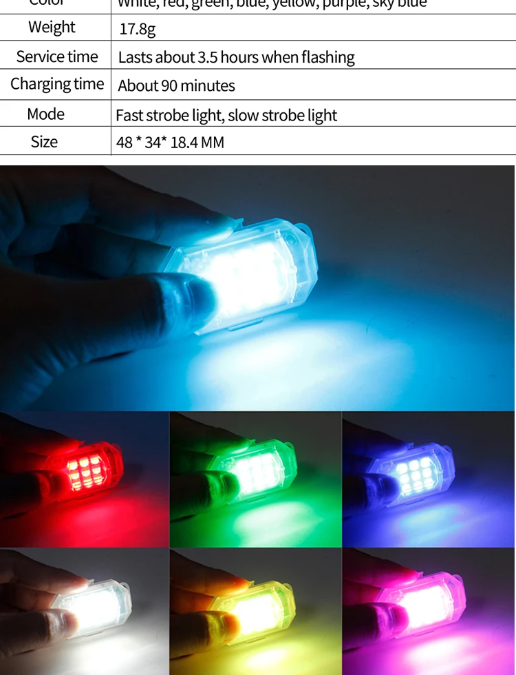 M3 Remote Control Shade Motorcycle Strobe Light - 7colors