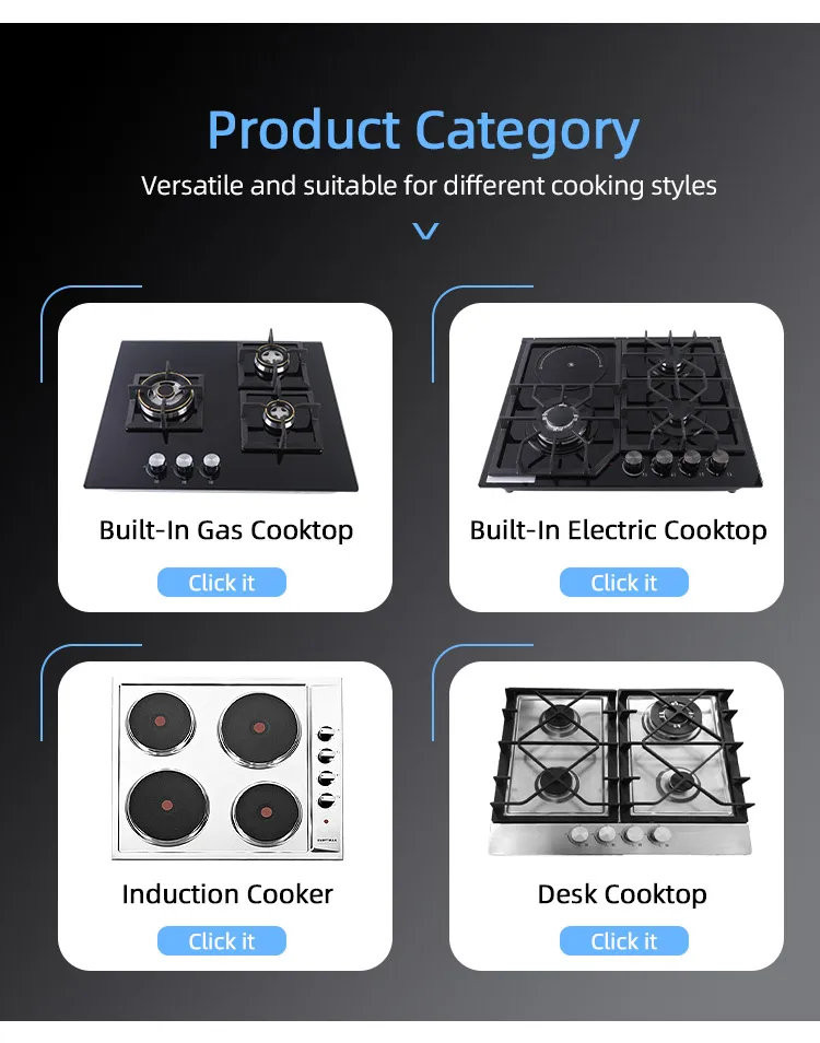 Gas Cooker Temperature Glass Gas Cooktop 4 Burner Build-In Hob With ...