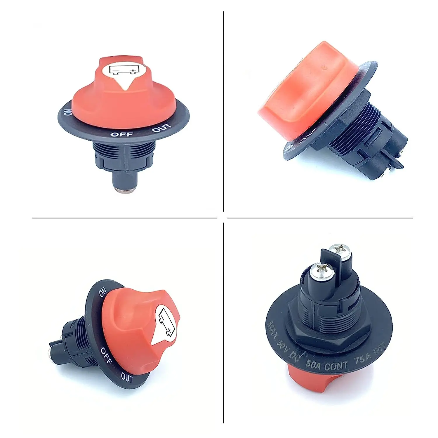 Dc 12v 24v Power Shut Off Switch 50a Disconnect Battery Master Switch ...