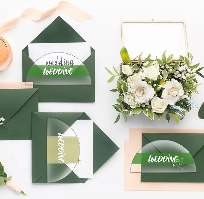 30 Pcs Clear Acrylic Wedding Invitation Card Place Cards Sign DIY Blank ...