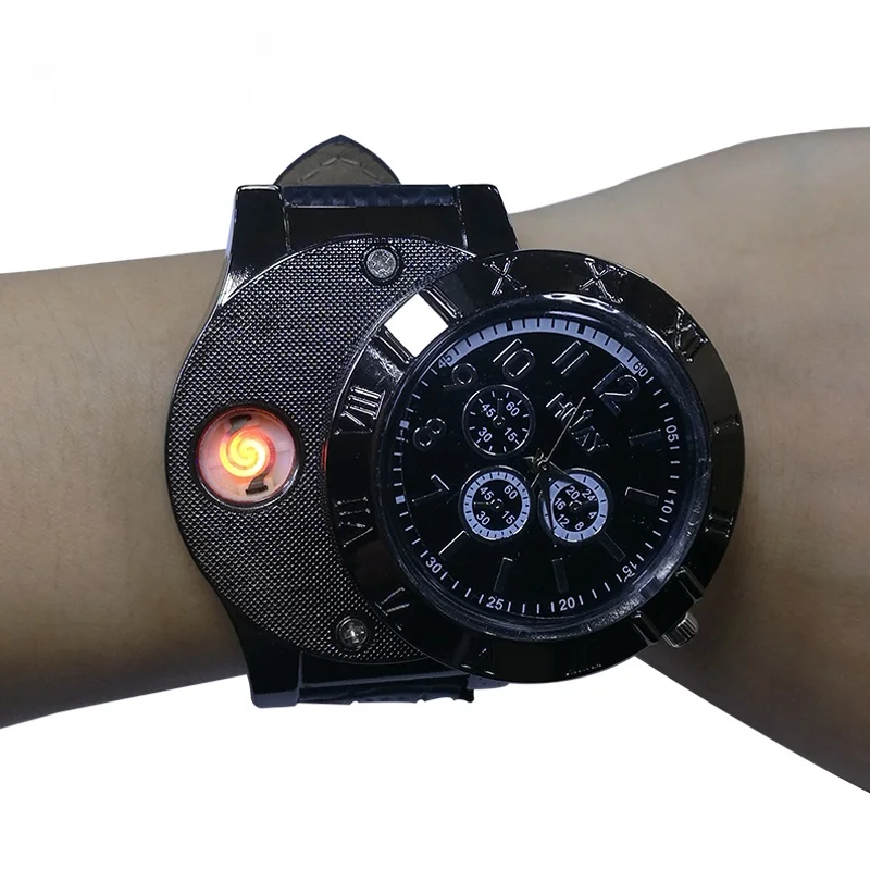 Ky 2024 New Personalized Watch Lighter Creative Windproof Charging ...