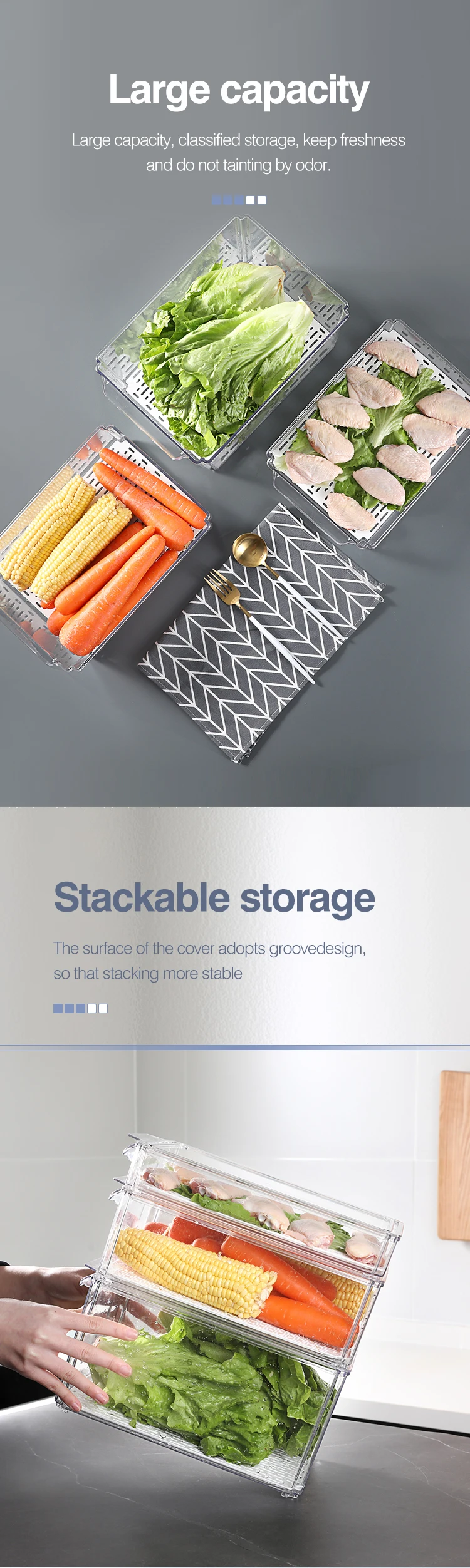 Bpa Free Plastic Pet Transparent Refrigerator Food Storage Box For ...