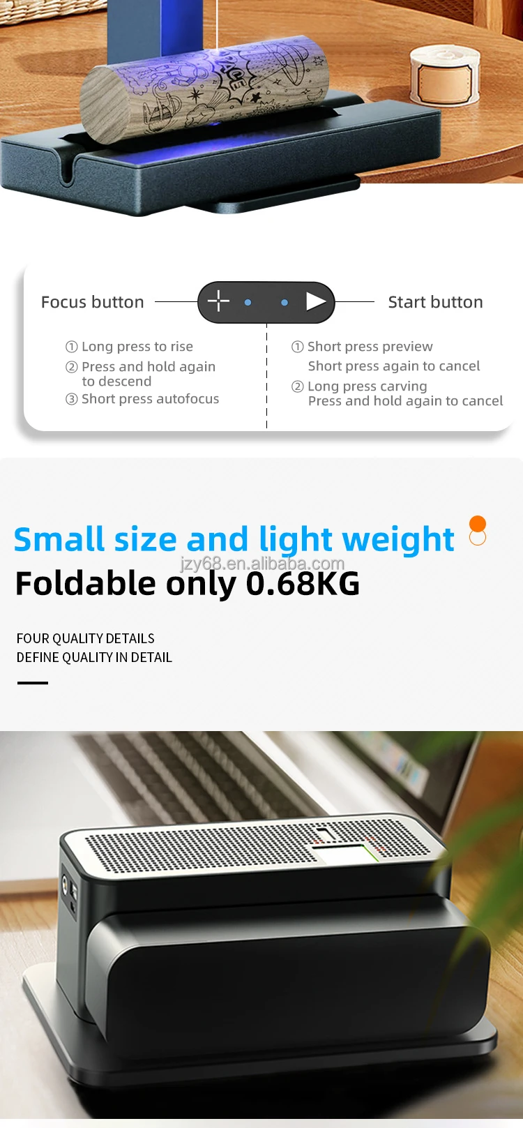 Portable Folding 5W Mini Laser Engrave and Cutting Machine