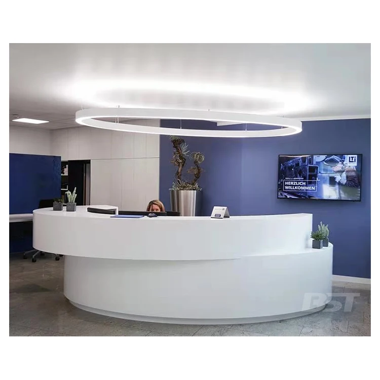 Round White Reception Desk Design Clinics Commercial Reception Desk ...