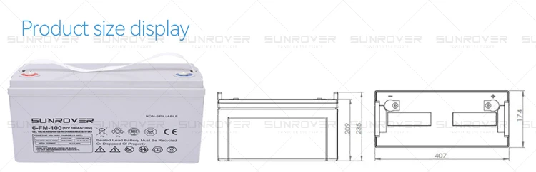 12v 100ah 150ah Solar Gel Lead Acid Battery Hybrid Solar System Off ...