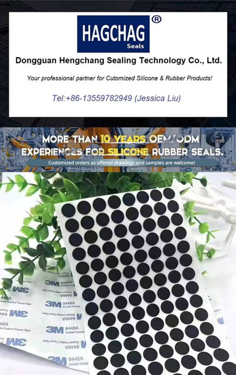 Customized Round Silicone Rubber Sheet Bumper Feet Dots