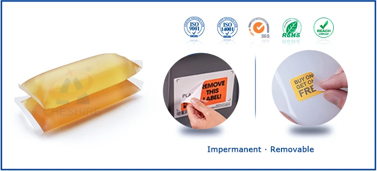 Pressure Sensitive Hot Melt Adhesive - Removable Labels