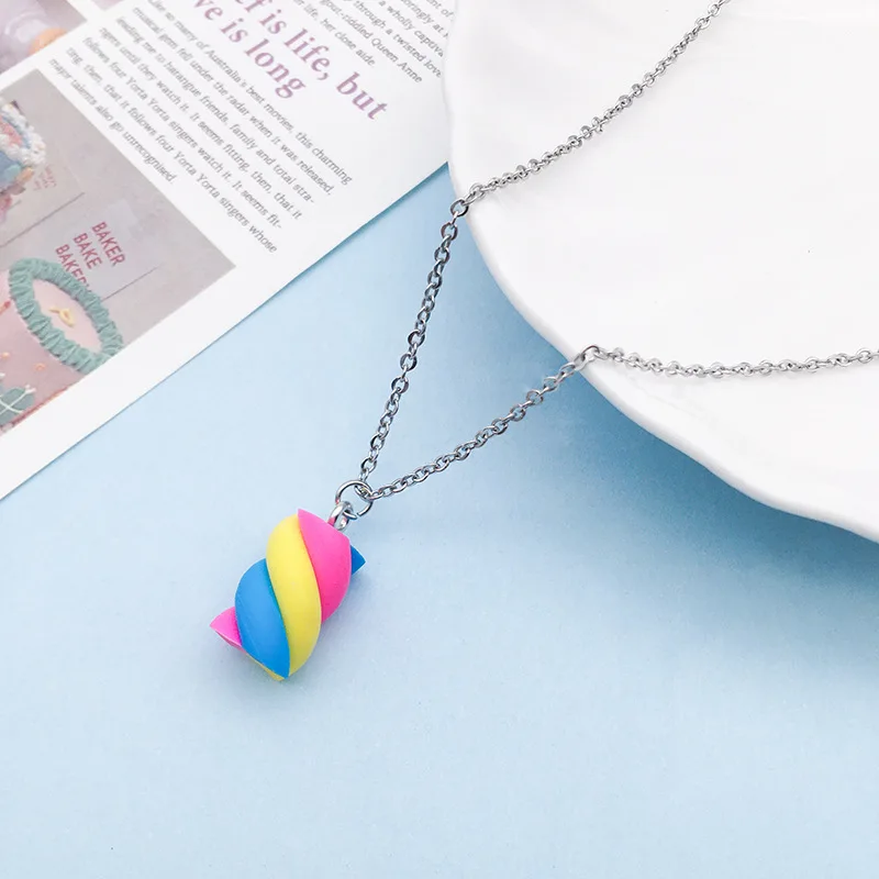 Diy Chinese Resin Candy Color Candy Floss Cream Pendant Necklace ...