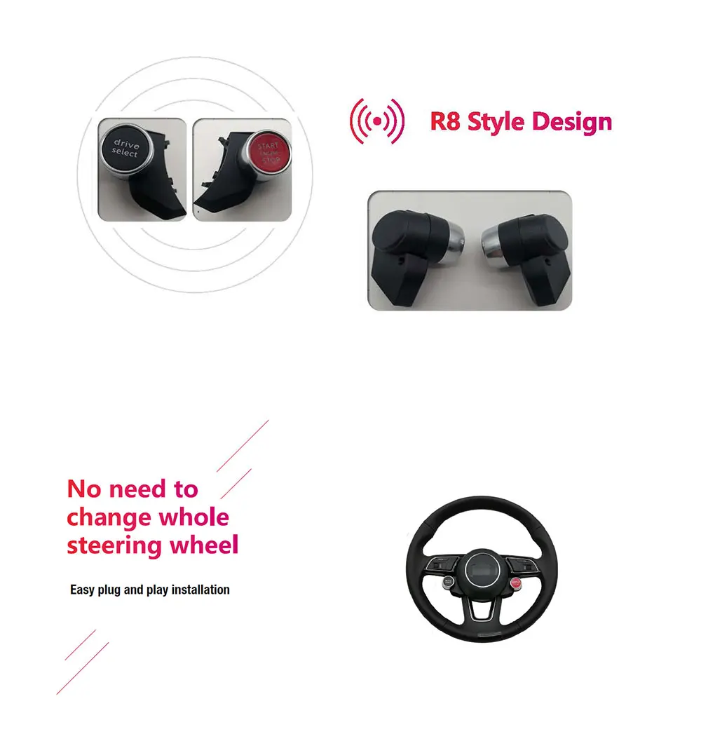 Steering Wheel Girl Driving Audi - Realsun R8 Style Button