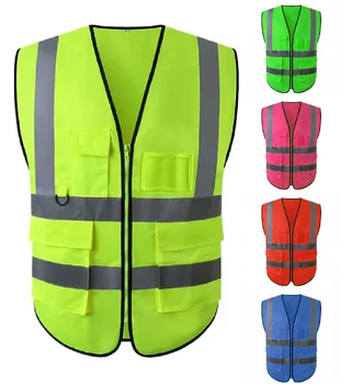 Cheap Multicolor Warning Vest Workwear High Visible Yellow Reflective ...