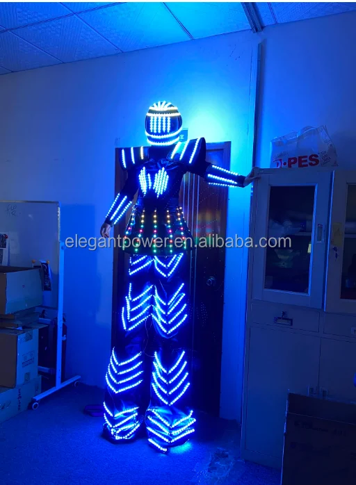 Unisex LED Robot Costume for Adults Glowing Performance Fancy Dress ...