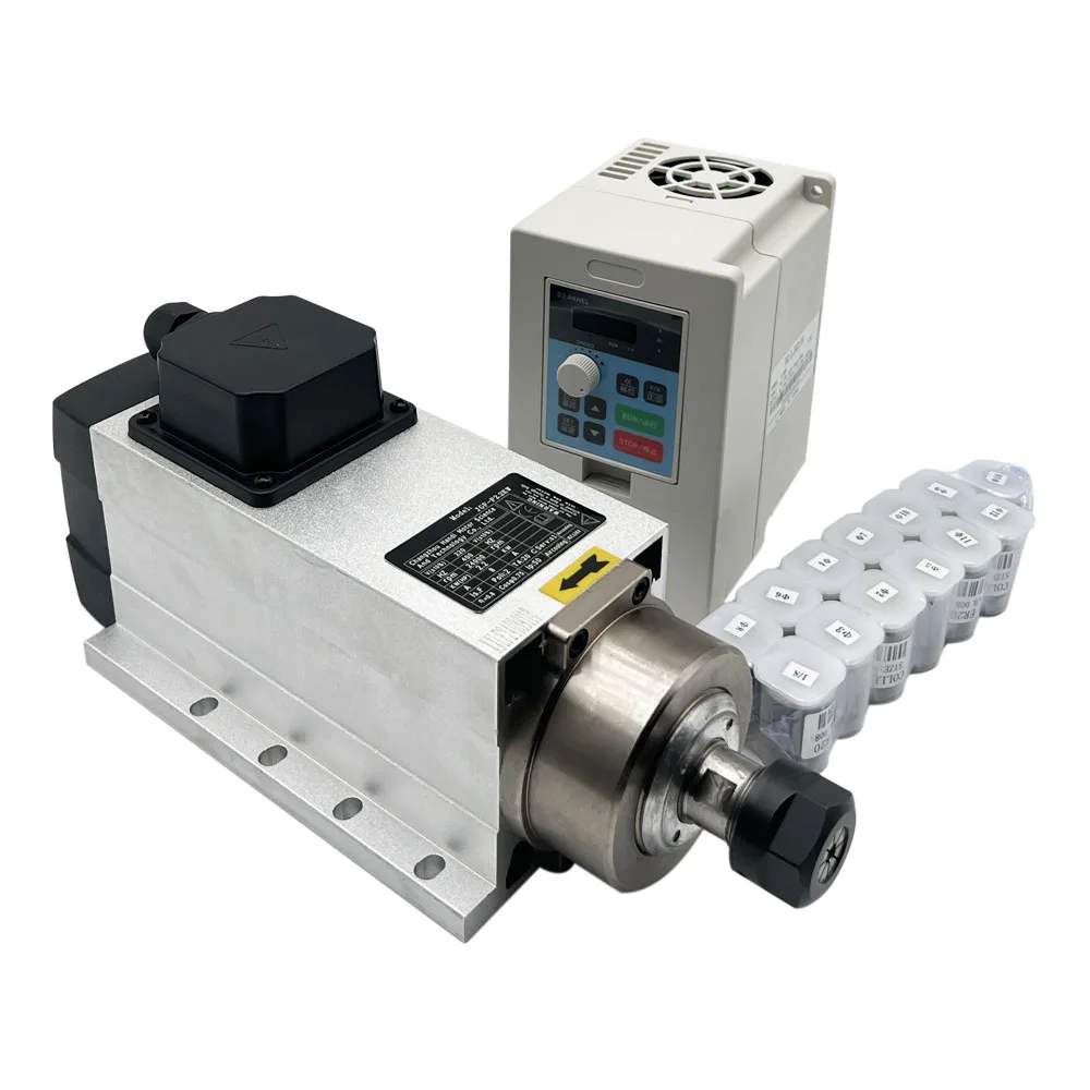 2.2kw Air Cooled Spindle Motor 220V 380v ER20 Wood Spindle square for ...