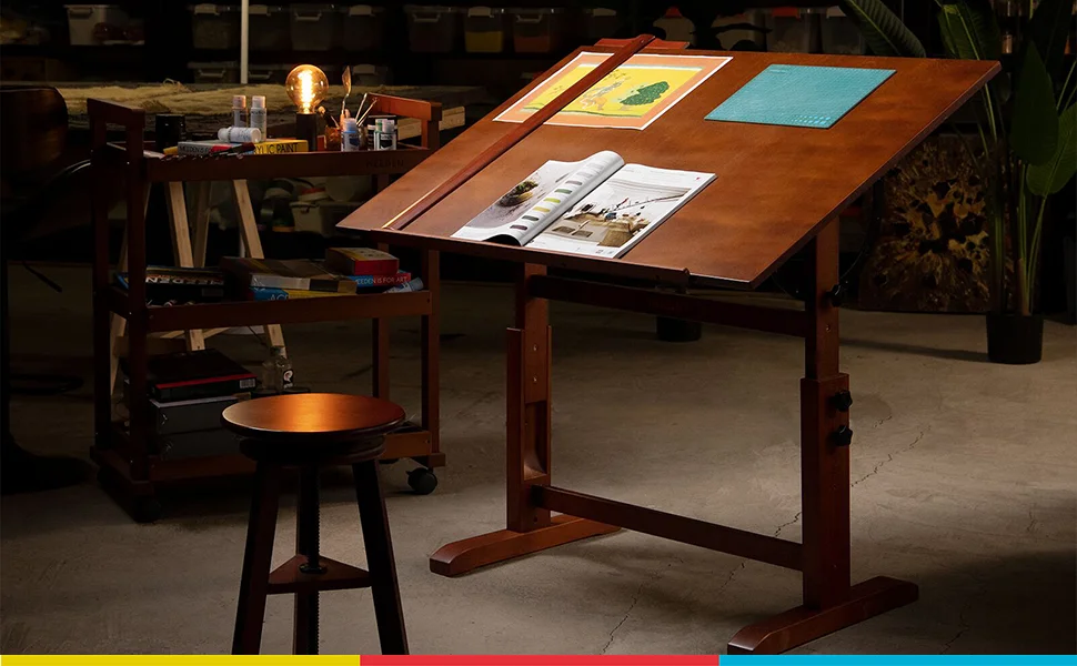 MEEDEN Adjustable Drafting Table & Desk, Extra Large Wood Design, OEM