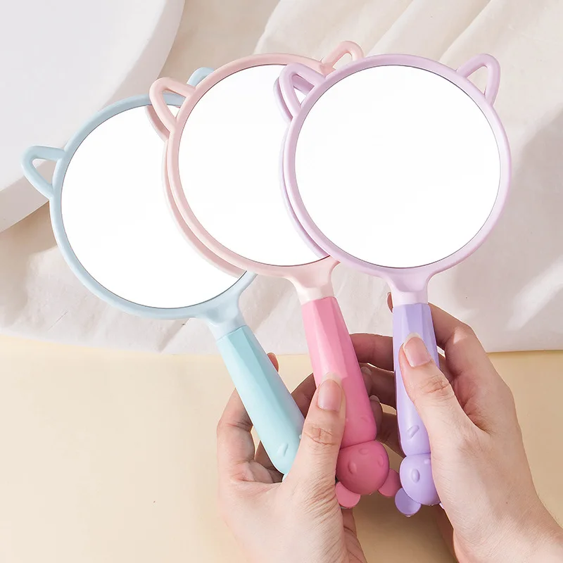 Fashion Cute Custom Cat Ear Portable Girl Makeup Hand Held Mirrors ...