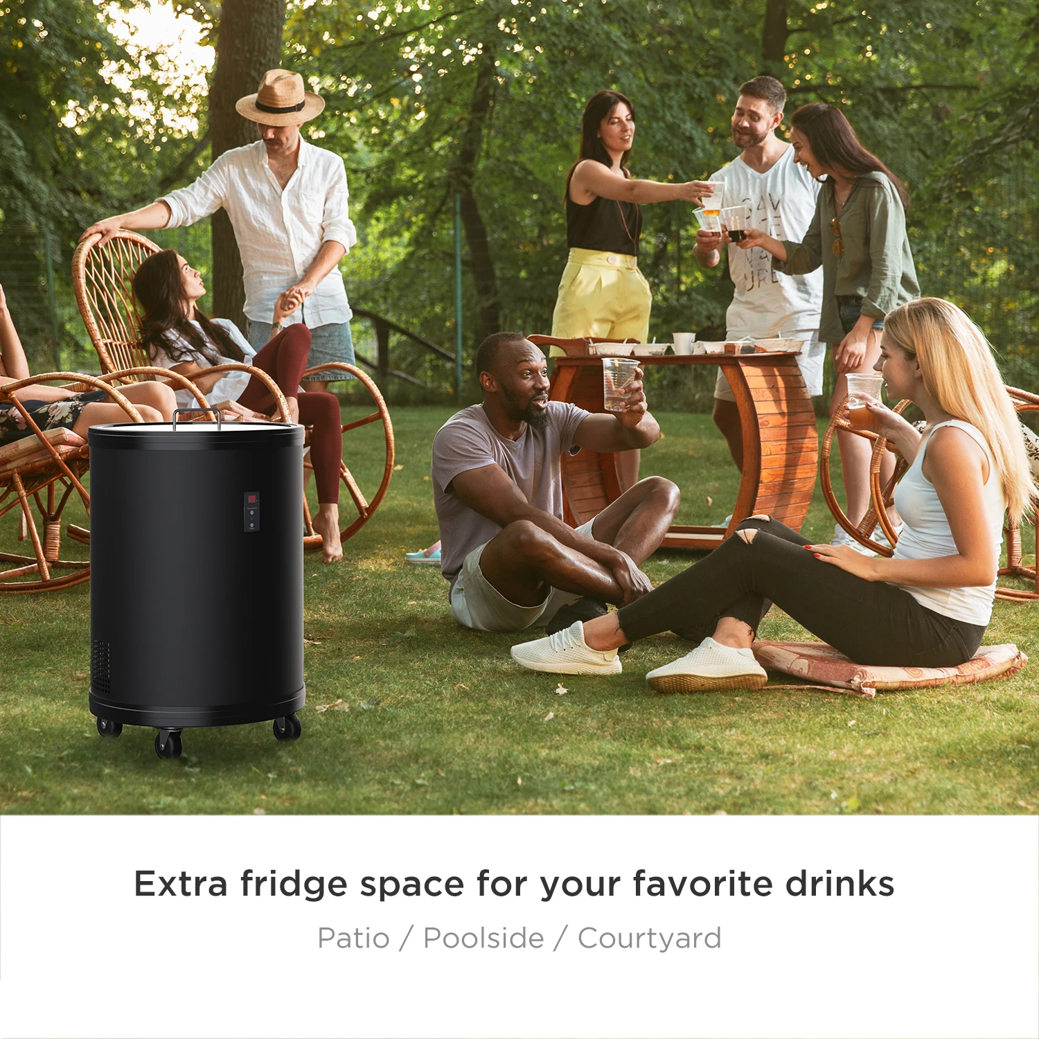Hicon 30L Stainless Steel Electric Round Beverage Cooler for Parties ...