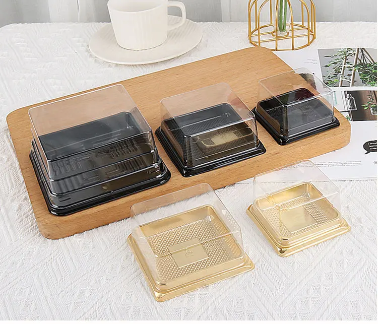 Food Grade Plastic Clear Mini Cake Box - Muffin Dessert Container