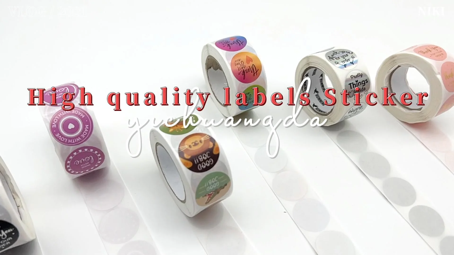 Custom Logo Packaging Labels Roll Synthetic Paper Sticker Round Circle Waterproof Adhesive Pvc ...