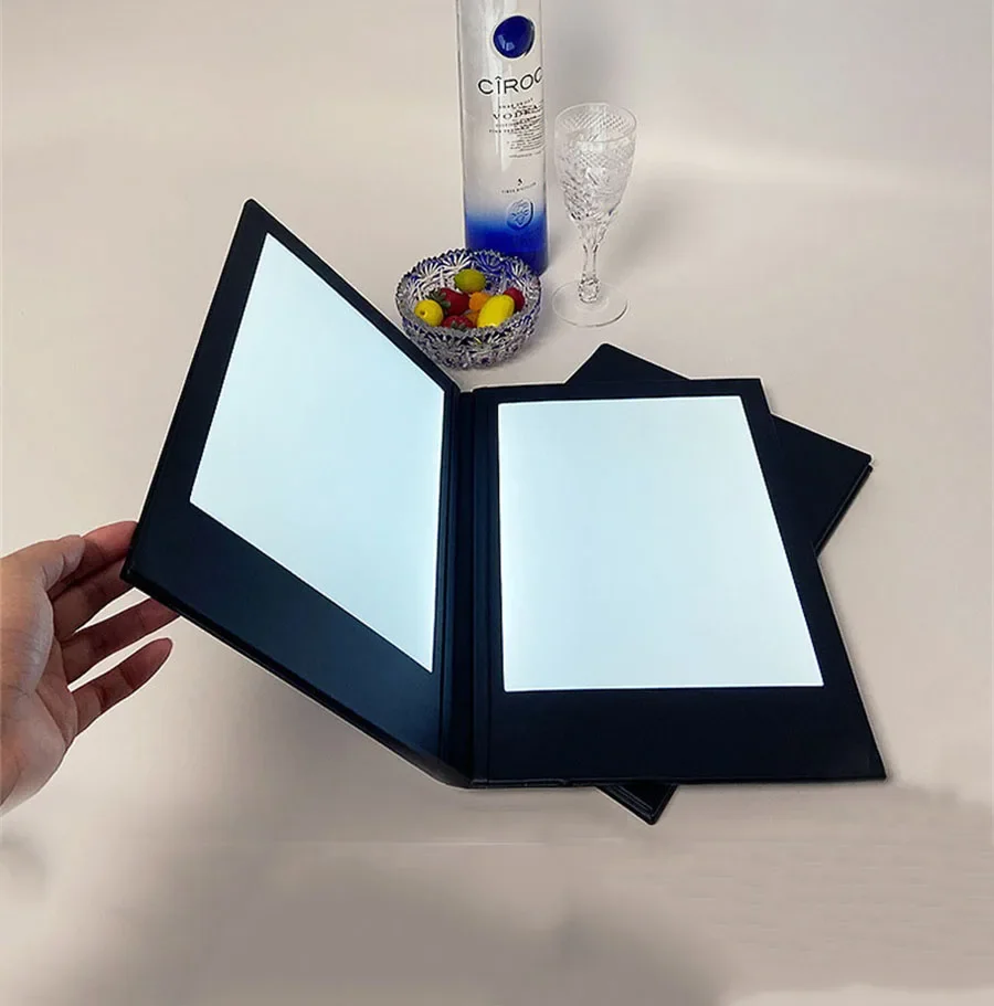 Rechargeable LED Backlit Menu Sign Holder for Restaurants