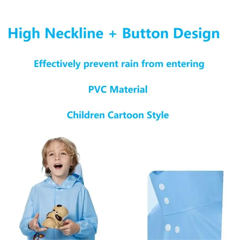 Printed Rain Coat Kids Rain Jacket Cartoon Girls Boys Raincoat With ...