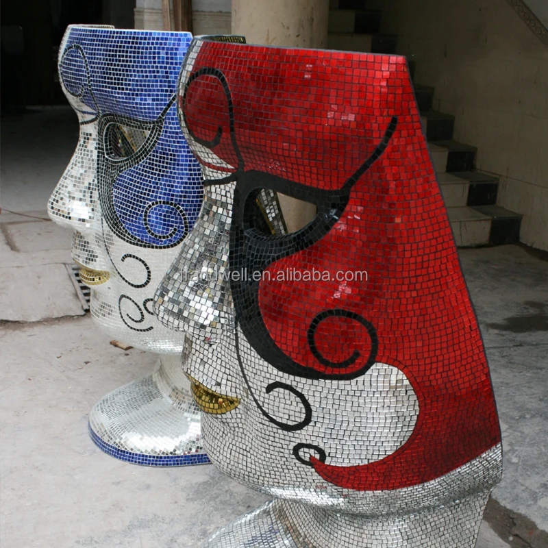 Customize Life Size Mosaic Animal Statues Outdoor Decoration Silver ...