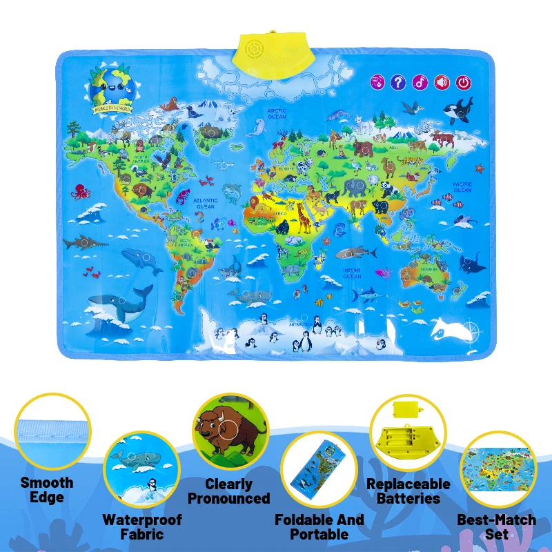 Interactive World Map - Educational Learning Toy for Kids