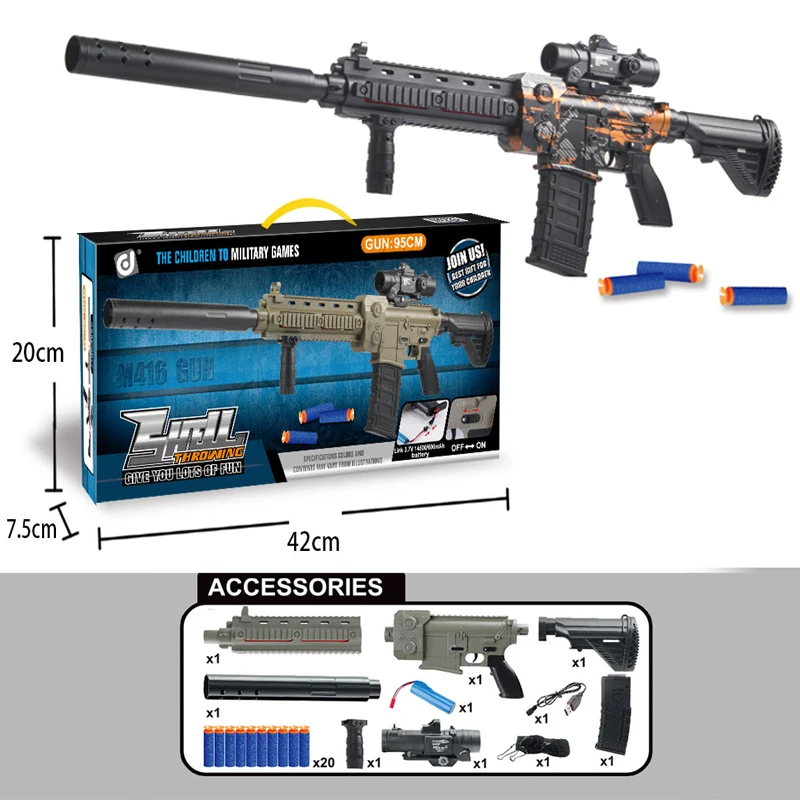 M416 Single-Shot Continuous EVA Soft Bullet Gun for Boys